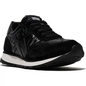 Fitflop Retro-q Ff Met-suede Sneakers - Black