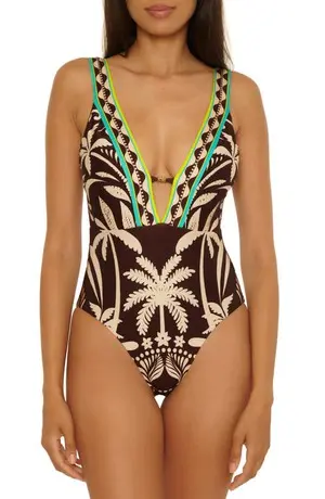 Trina Turk Syros Plunge One-piece Swimsuit - Multi