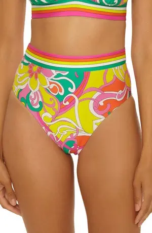 Trina Turk Elara Reversible High-waist Bikini Bottom - Multi