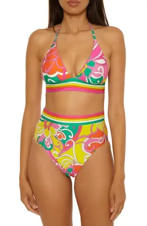 Trina Turk Elara Reversible High-waist Bikini Bottom