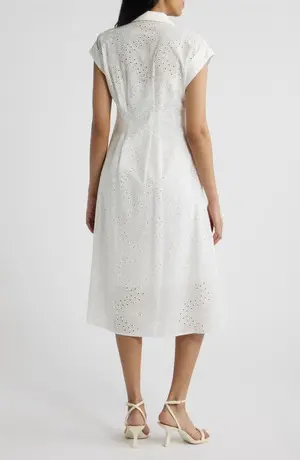 Julia Jordan Cotton Broderie Anglaise Shirtdress