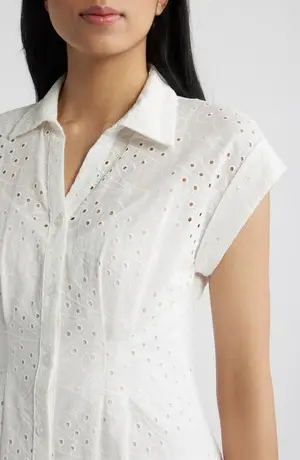 Julia Jordan Cotton Broderie Anglaise Shirtdress