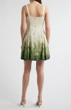 Julia Jordan Tropical Print Fit-and-flare Minidress