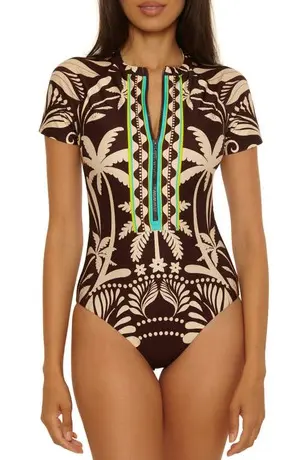 Trina Turk Syros Front Zip One-piece Swimsuit