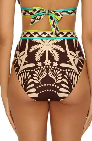 Trina Turk Syros Banded High Waist Bikini Bottoms