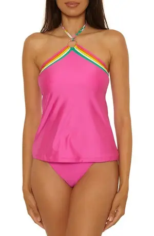 Trina Turk Elara Reversible High-neck Tankini Top
