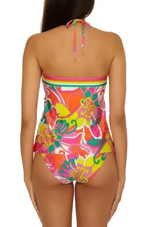 Trina Turk Elara Reversible High-neck Tankini Top
