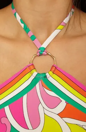 Trina Turk Elara Reversible High-neck Tankini Top