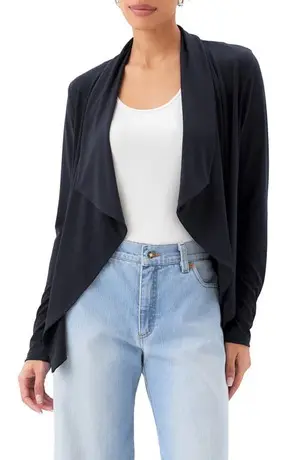 Karen Kane Open Front Cardigan - Black