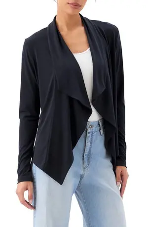 Karen Kane Open Front Cardigan - Black