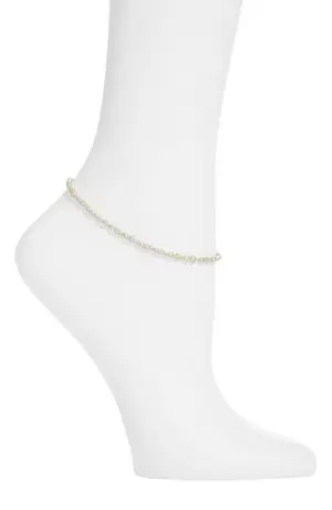 SET & STONES Bowie Freshwater Pearl Anklet - Ivory