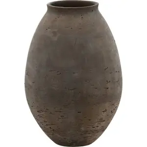 DOVETAIL FURNITURE Althea Cement Outdoor Vase - Brown