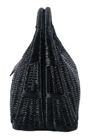 JELAVU Artemiss Rattan Half Moon Clutch - Black