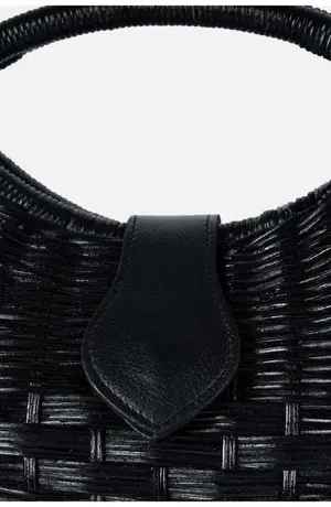 JELAVU Artemiss Rattan Half Moon Clutch - Black