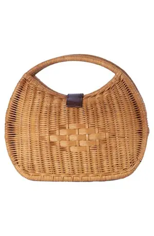 JELAVU Artemiss Rattan Half Moon Clutch