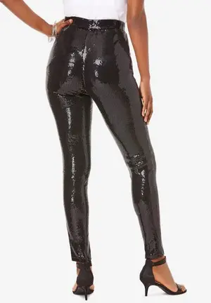 Roaman's Sequin Legging - Black