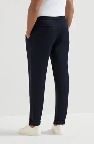 Brunello Cucinelli Cashmere And Silk French Terry Trousers - Blue