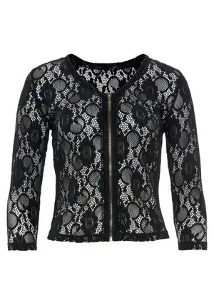LASCANA Floral Lace Zip Jacket