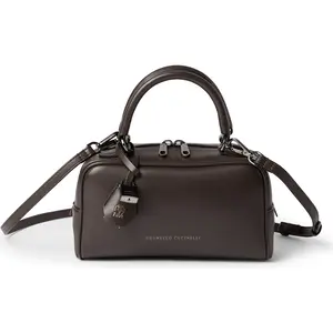 Brunello Cucinelli Small Nappa Boston Explorer Bag - Rust Brown