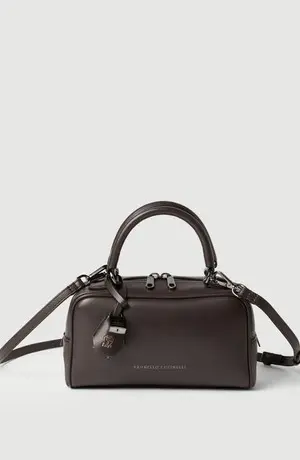 Brunello Cucinelli Small Nappa Boston Explorer Bag - Rust Brown