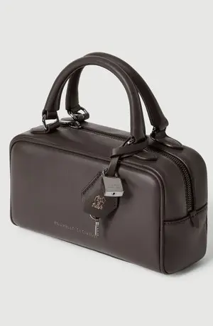 Brunello Cucinelli Small Nappa Boston Explorer Bag - Rust Brown
