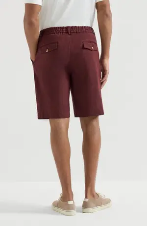 Brunello Cucinelli Chevron Bermuda Shorts - Cherry