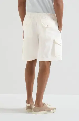 Brunello Cucinelli Gabardine Bermuda Shorts - Snow