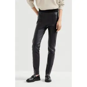 Brunello Cucinelli Stretch Nappa Leggings - Black