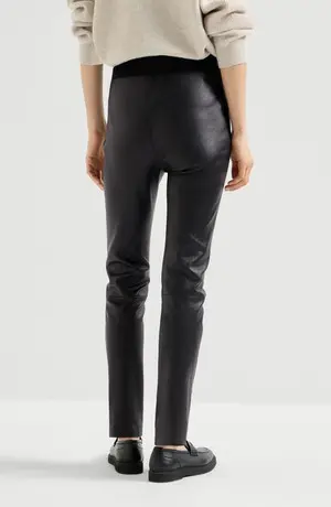 Brunello Cucinelli Stretch Nappa Leggings - Black