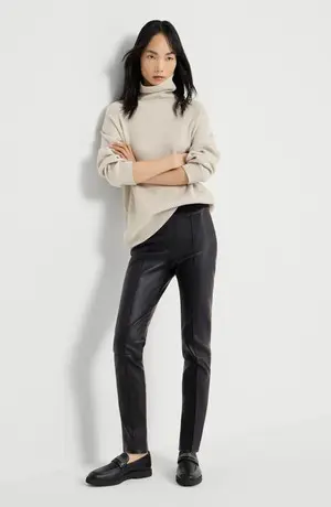 Brunello Cucinelli Stretch Nappa Leggings - Black