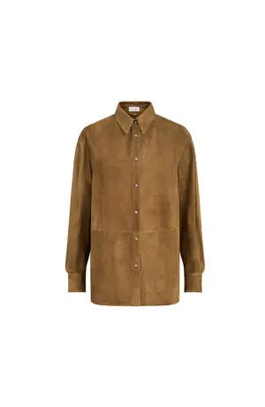 Brunello Cucinelli Suede Shirt With Monili
