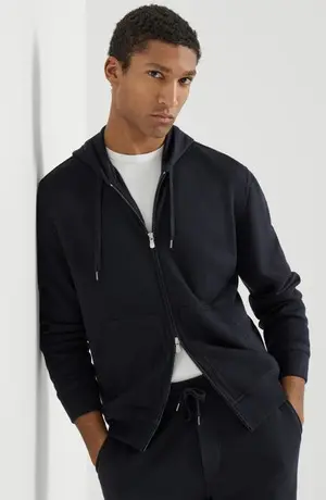 Brunello Cucinelli French Terry Zip Up Hoodie