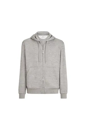 Brunello Cucinelli French Terry Zip Up Hoodie - Grey