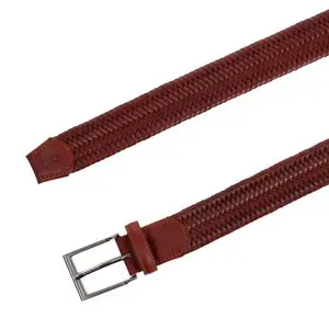 Trafalgar Andres Classic 35mm Leather Stretch Dress Belt - Brown