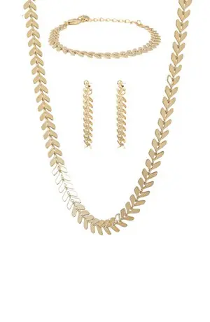 BEARFRUIT JEWELRY Elara Chevron Jewelry Set By - Gold