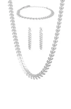 BEARFRUIT JEWELRY Elara Chevron Jewelry Set By Bearfruit Jewelry Silver