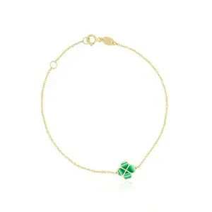 THE LOVERY FINE JEWELRY Lucky Clover Charm Bracelet - Malachite