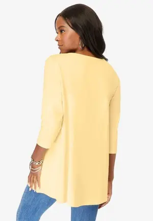 Roaman's Lace Embellished Top - Cognac