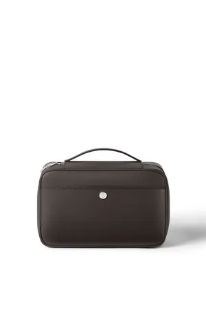 Brunello Cucinelli Calfskin Beauty Case Chocolate