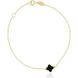 THE LOVERY Mini Single Clover Bracelet - Onyx