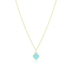 THE LOVERY FINE JEWELRY Lucky Clover Necklace - Turquoise