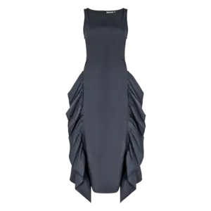 UNTITLED IN MOTION Palmetta Sculptural Ruffle Maxi Dress Black