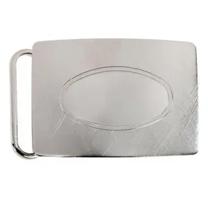 Trafalgar 30mm Oval Signet Brass Based Compression Belt Buckle - Silver