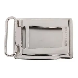 Trafalgar 30mm Oval Signet Brass Based Compression Belt Buckle - Silver