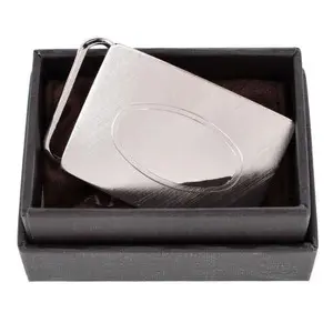 Trafalgar 30mm Oval Signet Brass Based Compression Belt Buckle - Silver