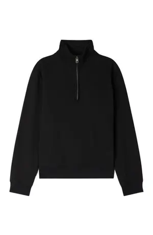 Sandro Cotton Zip-up Sweatshirt - Black