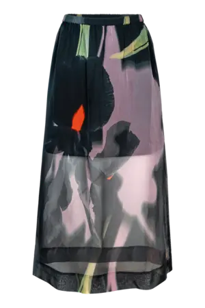 UNTITLED IN MOTION Mora Sheer Organza Midi Skirt