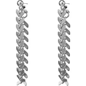 BEARFRUIT JEWELRY Elara Chevron Drop Earrings - Dark Grey