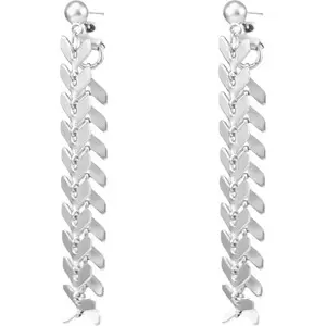 BEARFRUIT JEWELRY Elara Chevron Drop Earrings - Silver