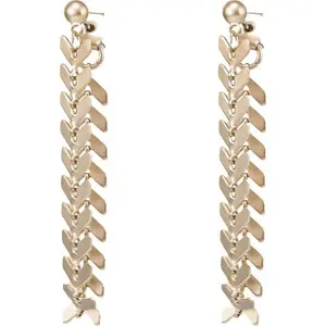 BEARFRUIT JEWELRY Elara Chevron Drop Earrings - Warm Bronze